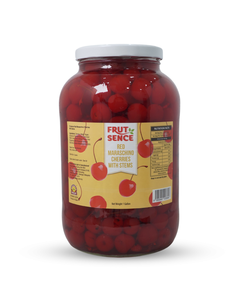 Frutsence Red Maraschino Cherries with Stems - Sejati Bakery